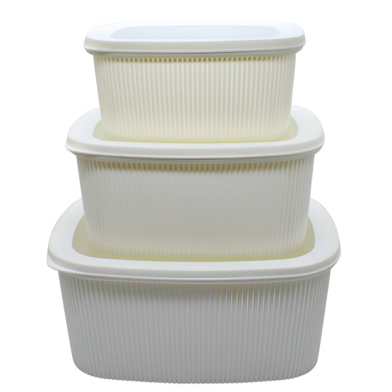 Plastic Tupperware Set - 3 Pcs