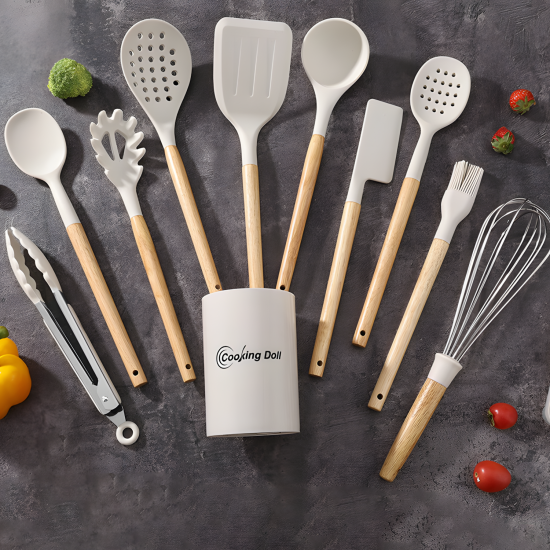 Plastic Kitchen Utensil Set - 12 Pcs